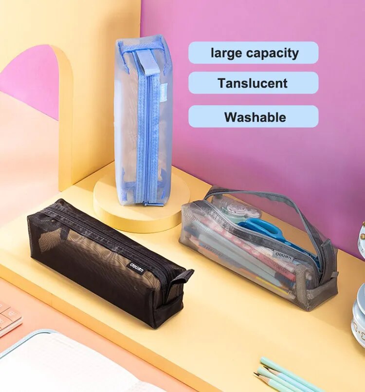 Deli 66747 Transparent Pencil Case | Pacific Bookstores Pte Ltd