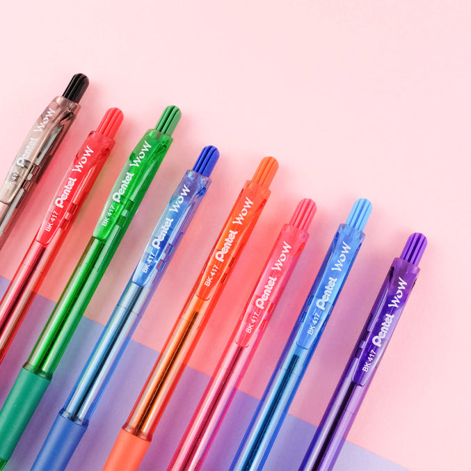 Pentel BK-417 Wow Retractable Ballpoint Pen 0.7mm (Box of 12pcs ...