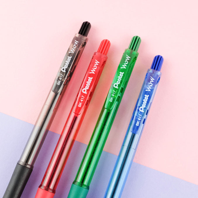 Pentel BK-417 Wow Retractable Ballpoint Pen 0.7mm (Box of 12pcs ...