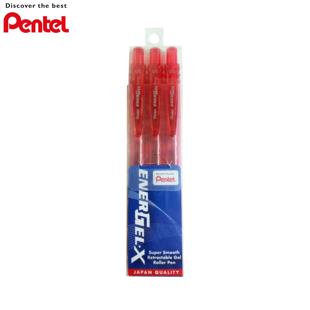 Pentel BLN105-3B EnergelX Roller Pen Red (3pcs) | Pacific Bookstores ...