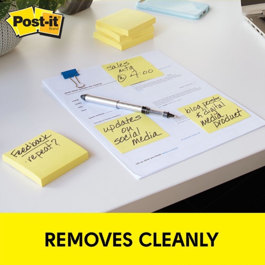 3M 654 Post-It Post-It Sticky Notes (3Inchx3Inch) 100Sheets | Pacific ...